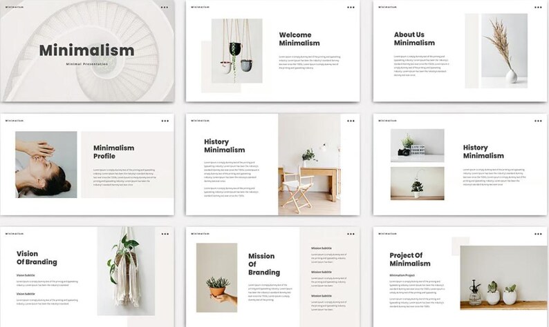 Minimalism Powerpoint Template: Modern Business Slides - Etsy