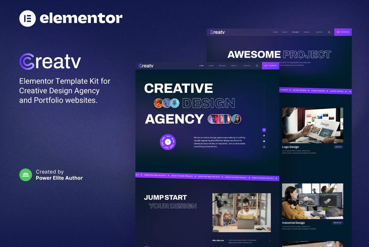 Elementor Creative AGENCY THEME Template, Responsive Web Studio Design ...