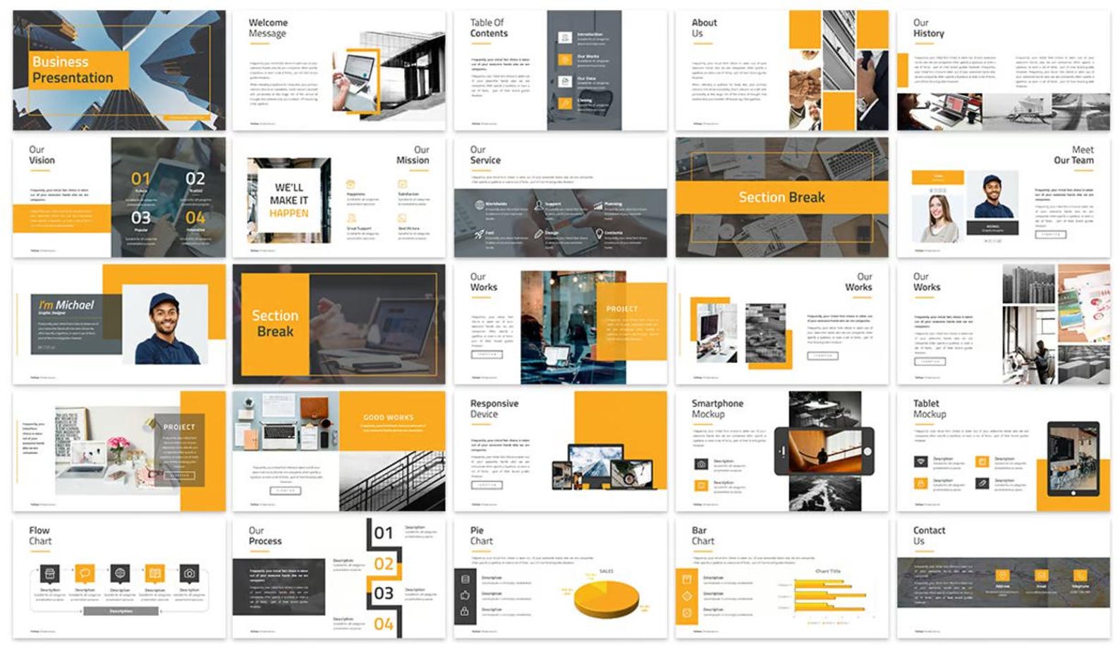Buy Modern Business Powerpoint Template: 30 Multipurpose Slides Online ...