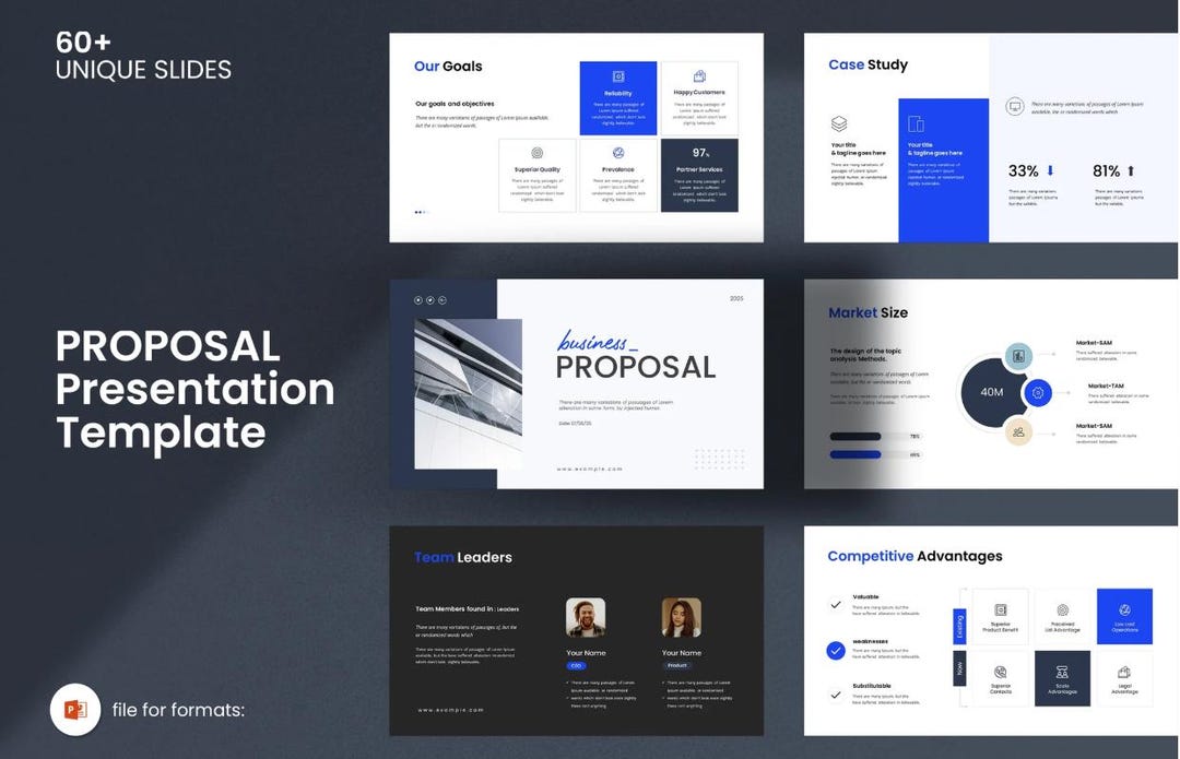 Business Proposal Powerpoint Template: Modern PPT Theme - Etsy