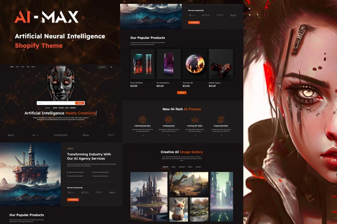 AI Games Shopify Theme - Neural Network, Machine Learning - Etsy