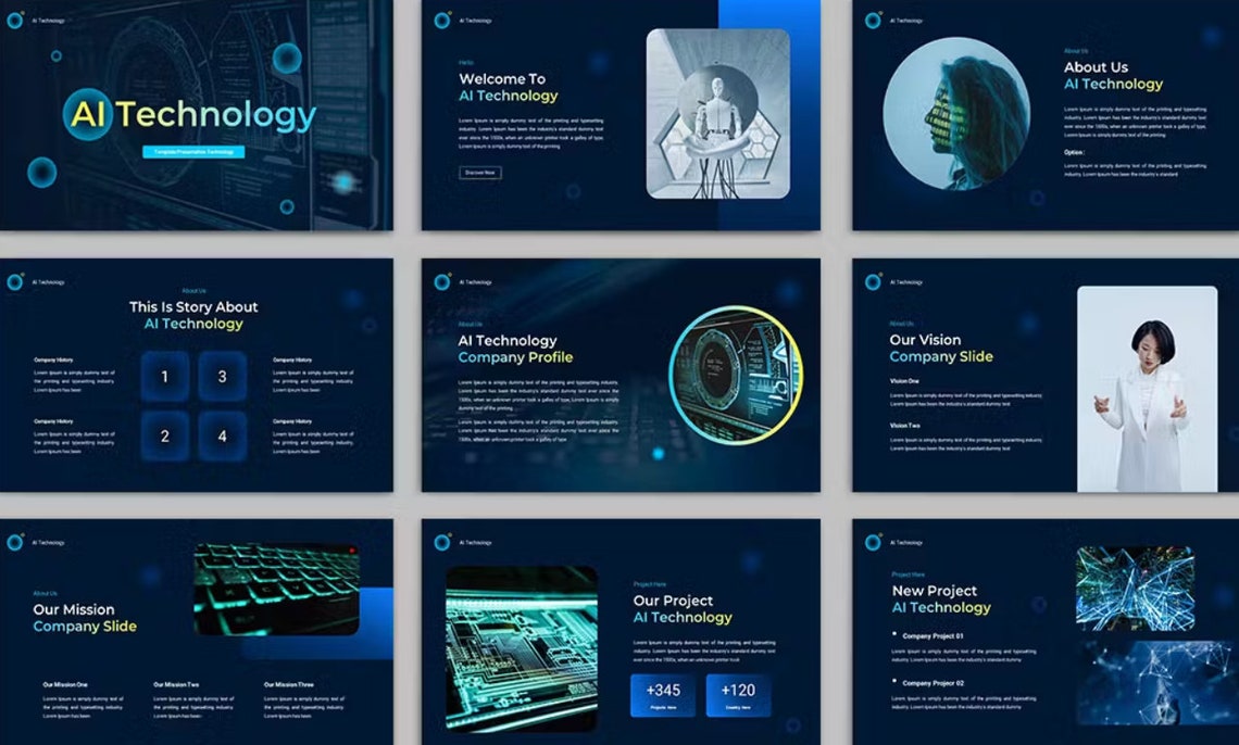 Ai Technology Powerpoint Template - Etsy