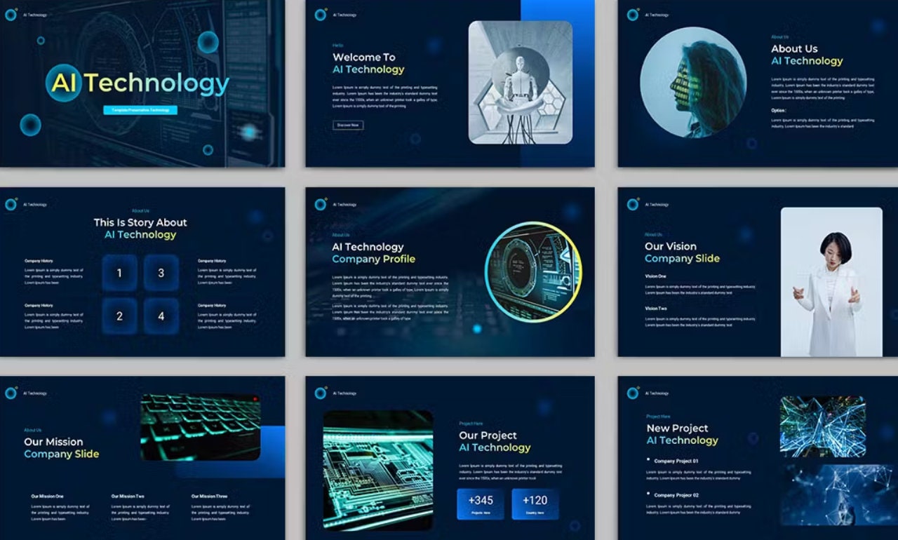 Ai Technology Powerpoint Template - Etsy