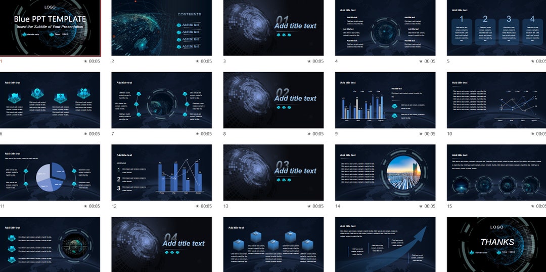 Blue Technology Themed Powerpoint Templates, Professional Design and ...