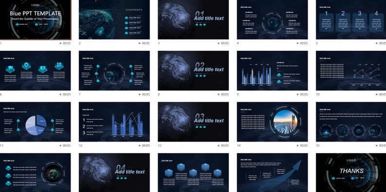 Blue Technology Themed Powerpoint Templates, Professional Design and ...