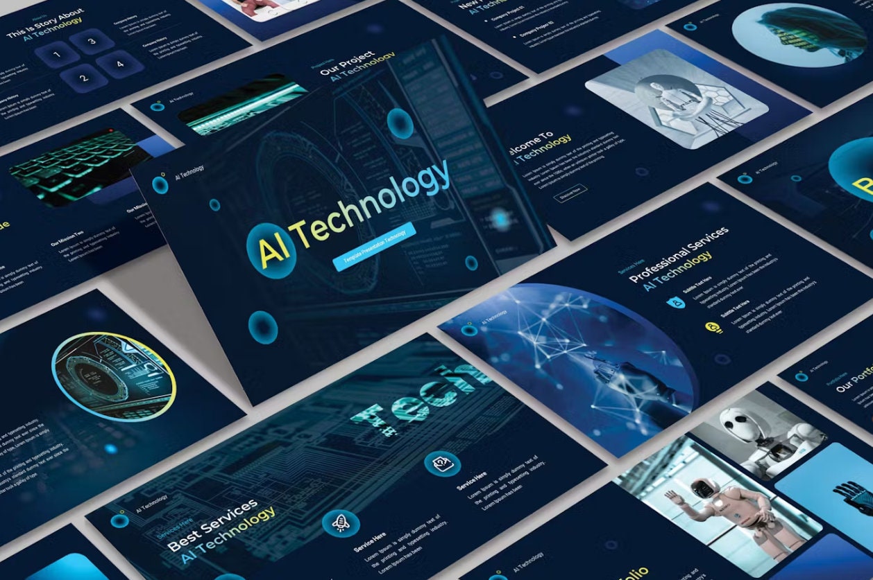 Ai Technology Powerpoint Template - Etsy