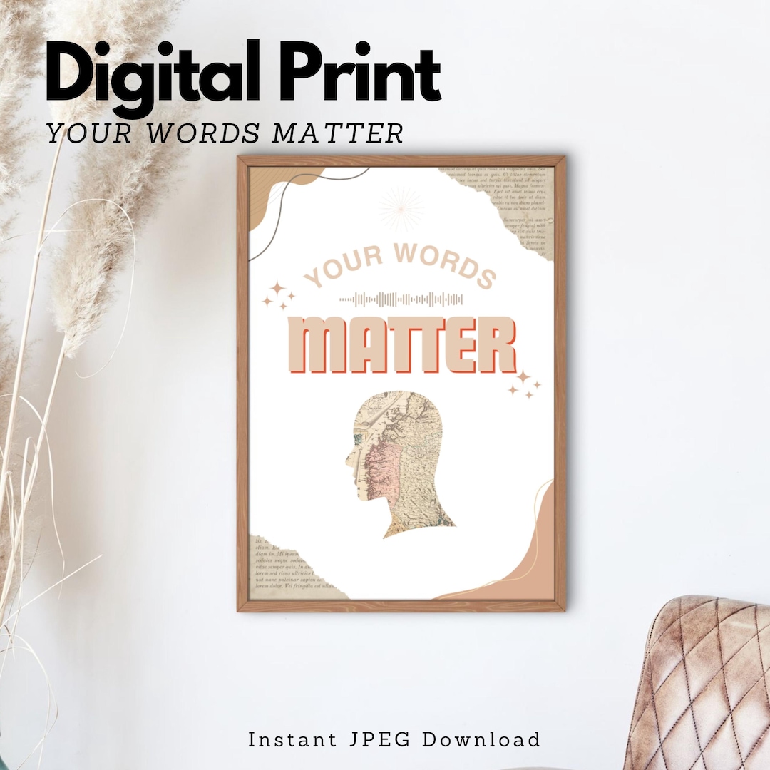 Your Words Matter Inspirational Wall Art – Uplifting Speech Therapy ...