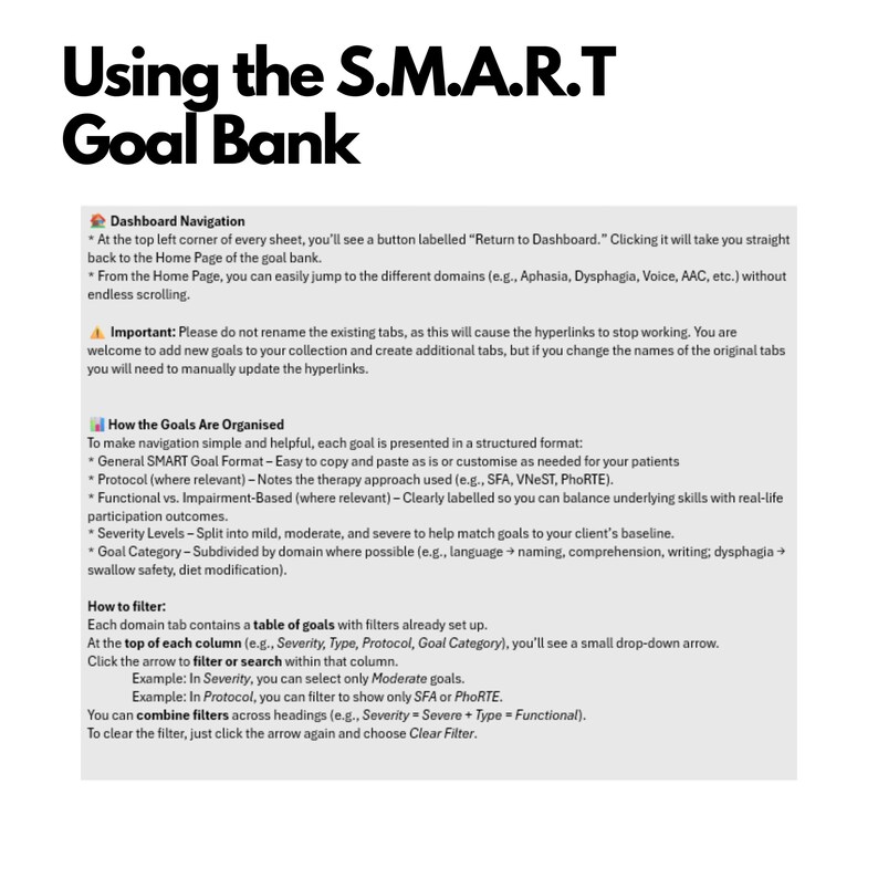 SLP SMART Goal Bank: 1,000 Pre-made SMART Goals for Adult Speech ...