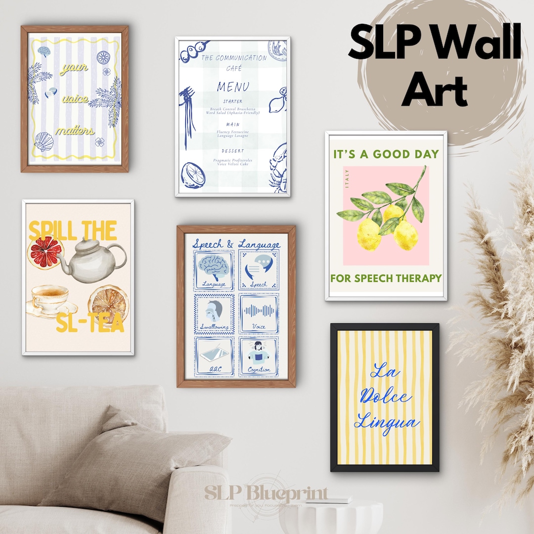 Italian Summer Speech Therapy Wall Art, SLP Clinic & Teletherapy Decor ...
