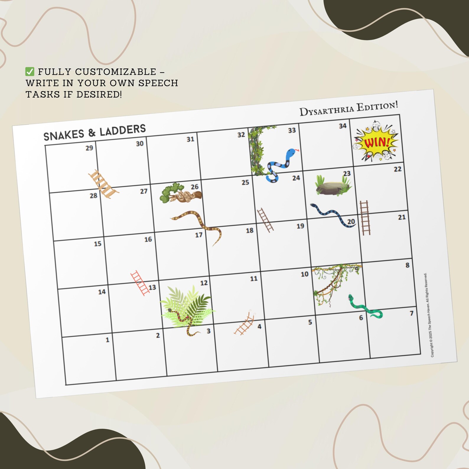 Snakes & Ladders Dysarthria Game PRINTABLE - Speech and Language ...