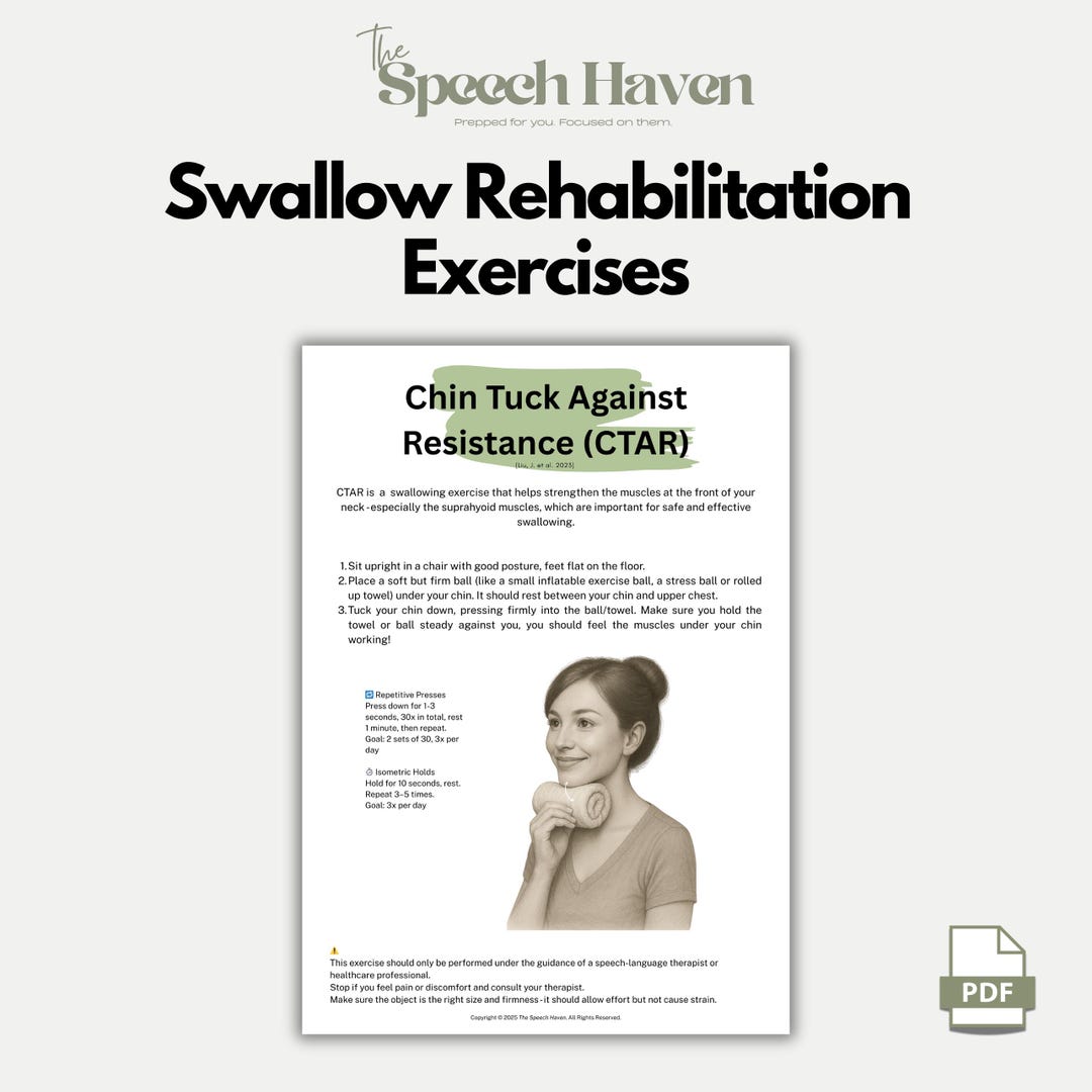 Swallow Rehabilitation Exercises for Dysphagia Therapy | 6 Printable ...