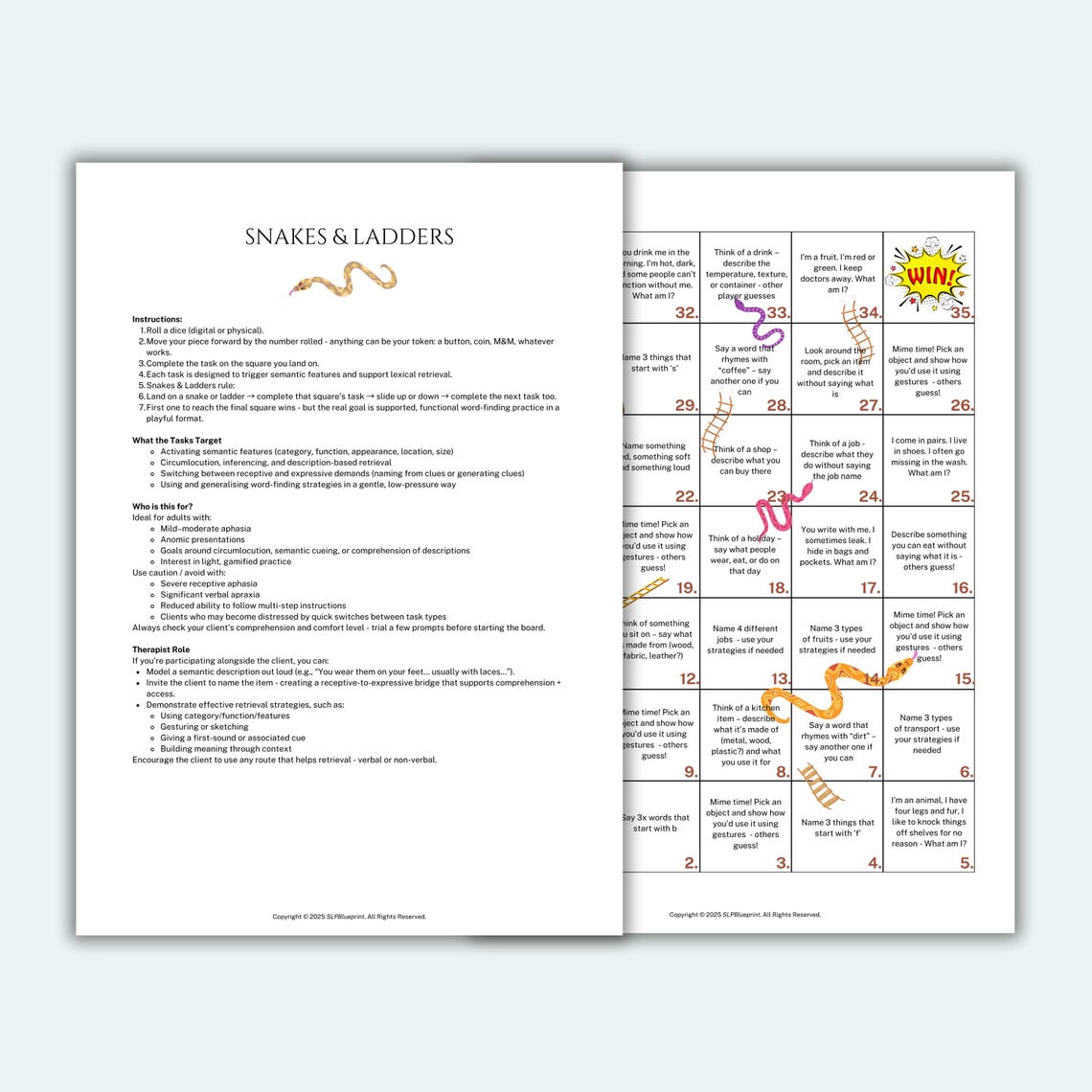 Aphasia Word Finding Printable Therapy Games - Etsy