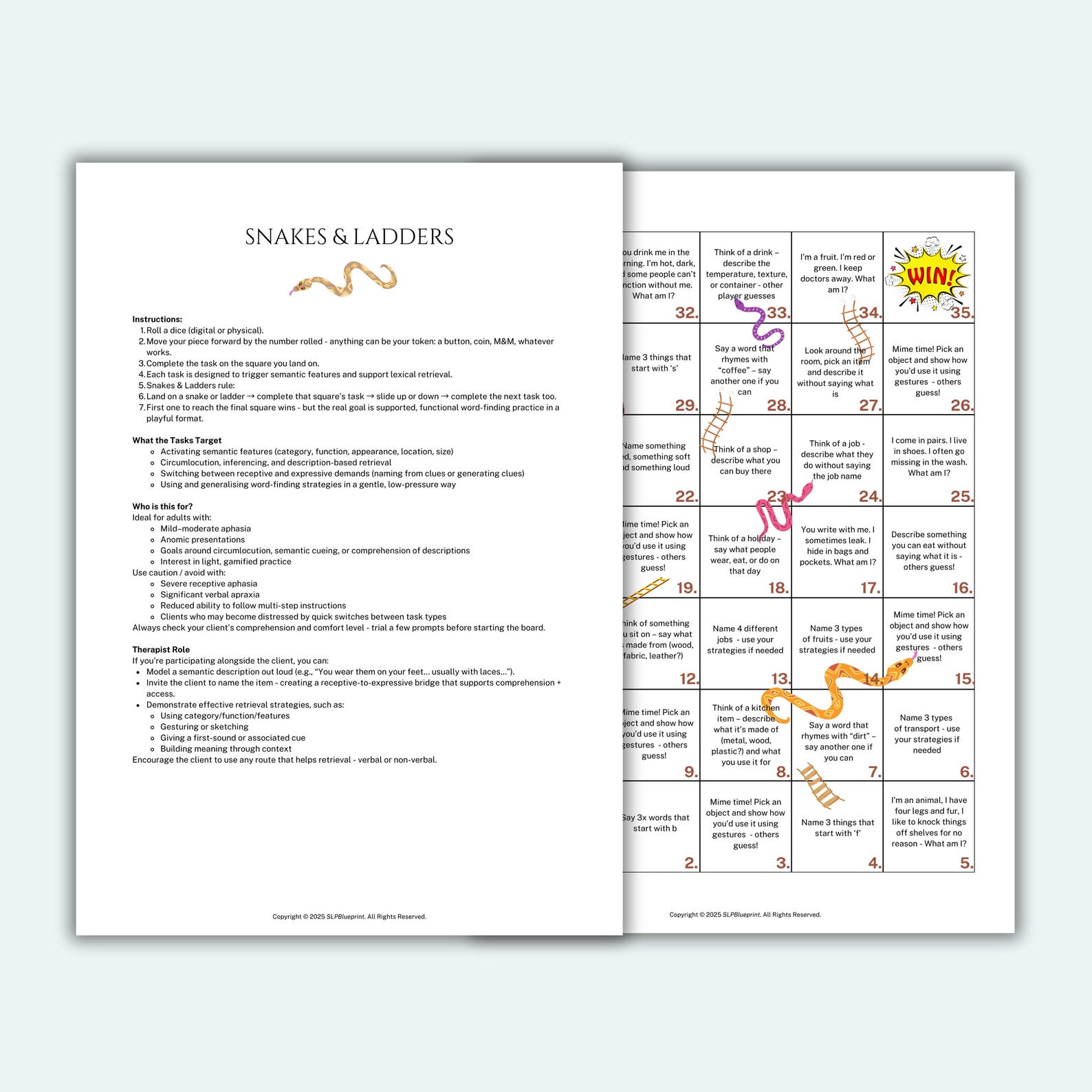 Aphasia Word Finding Printable Therapy Games - Etsy