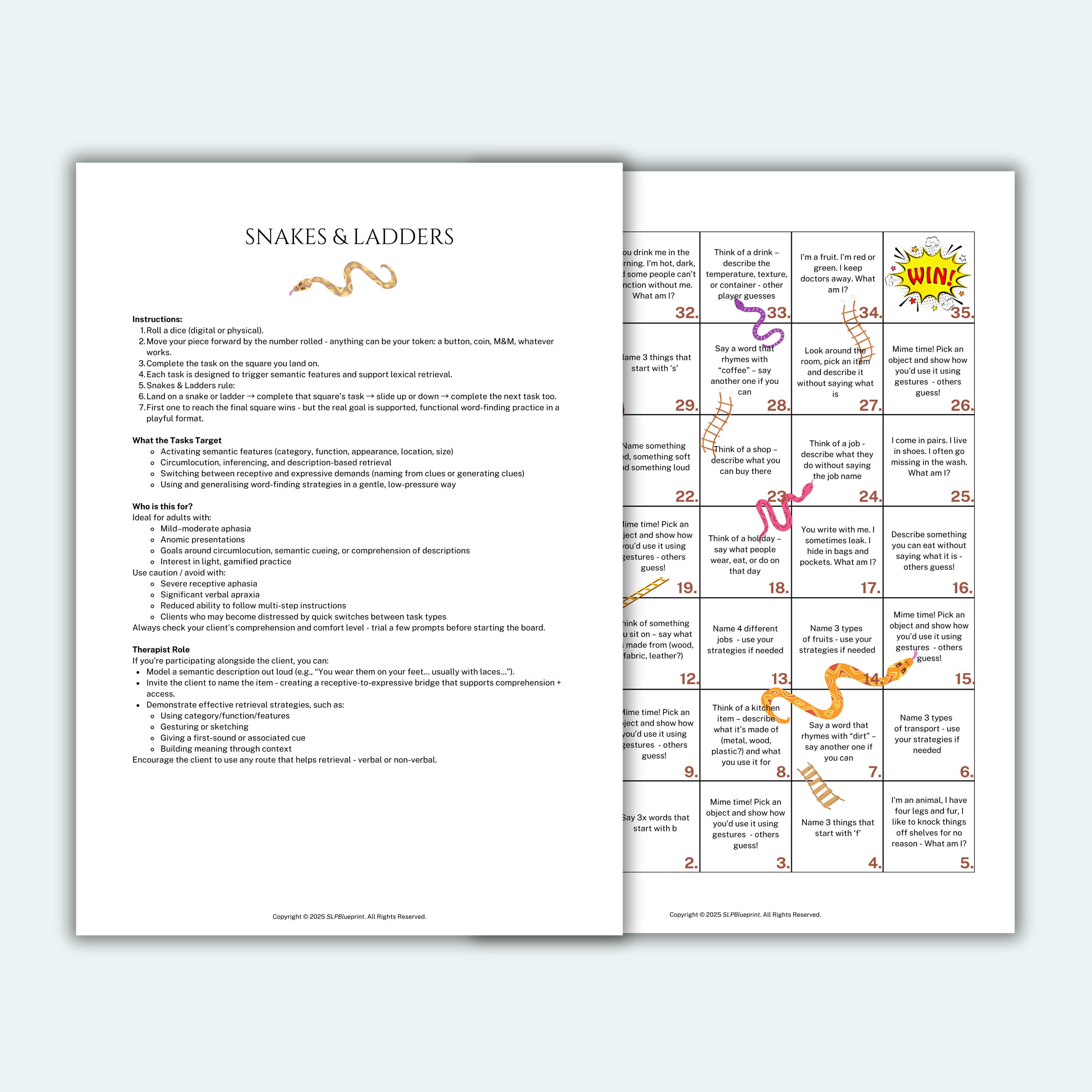 Aphasia Word Finding Printable Therapy Games - Etsy