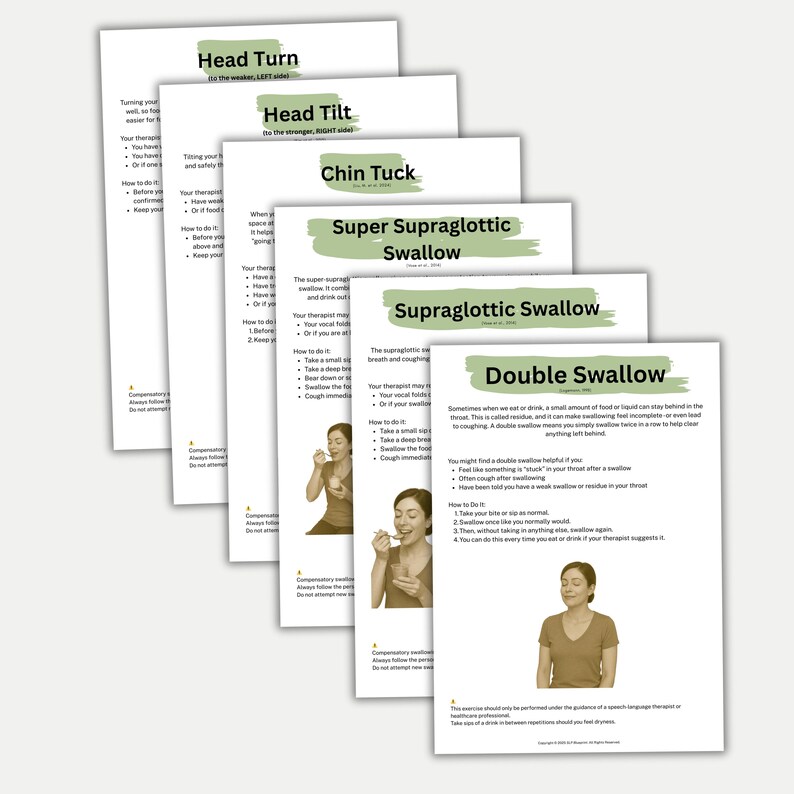 Dysphagia Swallowing Strategies Handout: Speech Therapy Resource ...