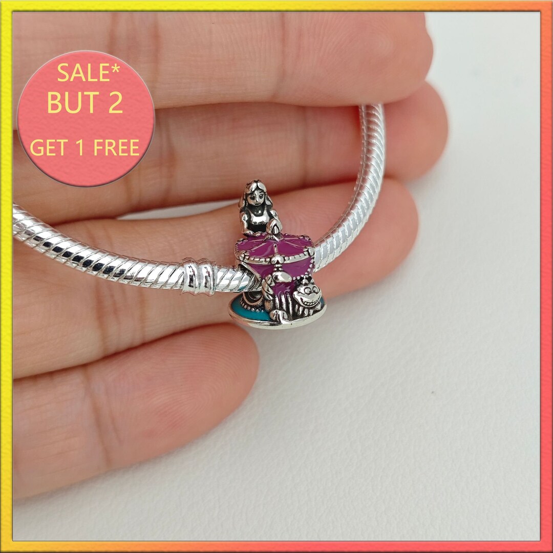 Alice & Cheshire Cat Birthday Tea Party Charm, Silver Charm,charms for ...