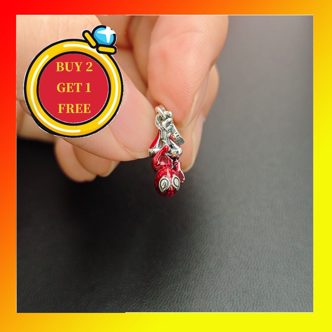 Marvel Hanging Spider-man Dangle Charm, Silver Charm,charms for ...