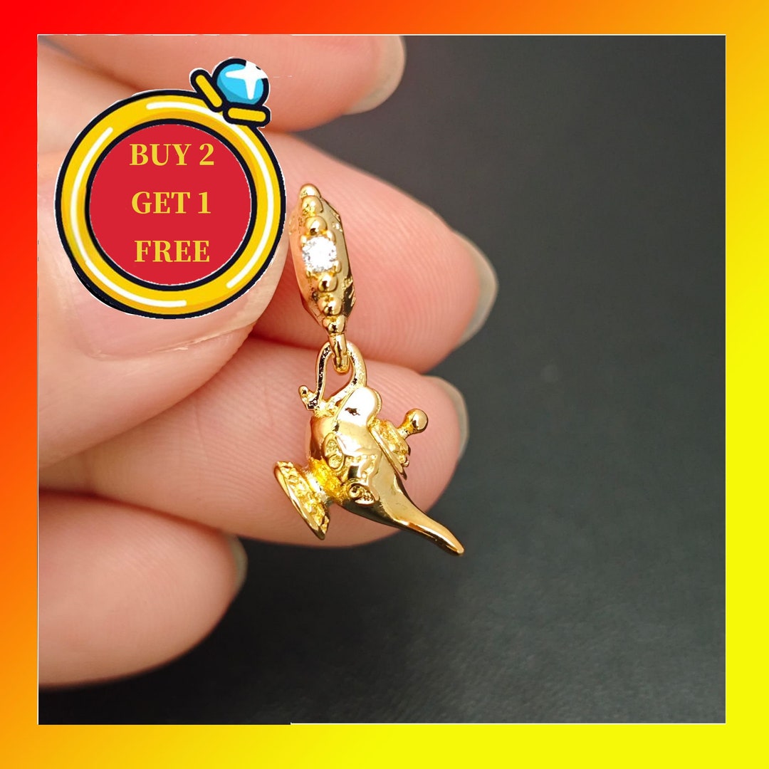 Genie Lamp Shine Dangle Charm, Silver Charm,charms for Bracelet, Girl ...