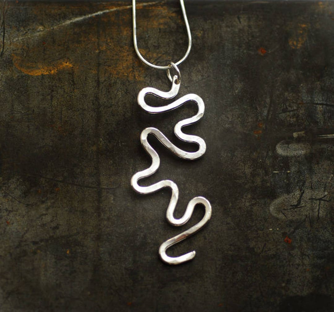 Abstract Wearable Art Pendant, Sterling Silver, Minimalist Jewelry ...