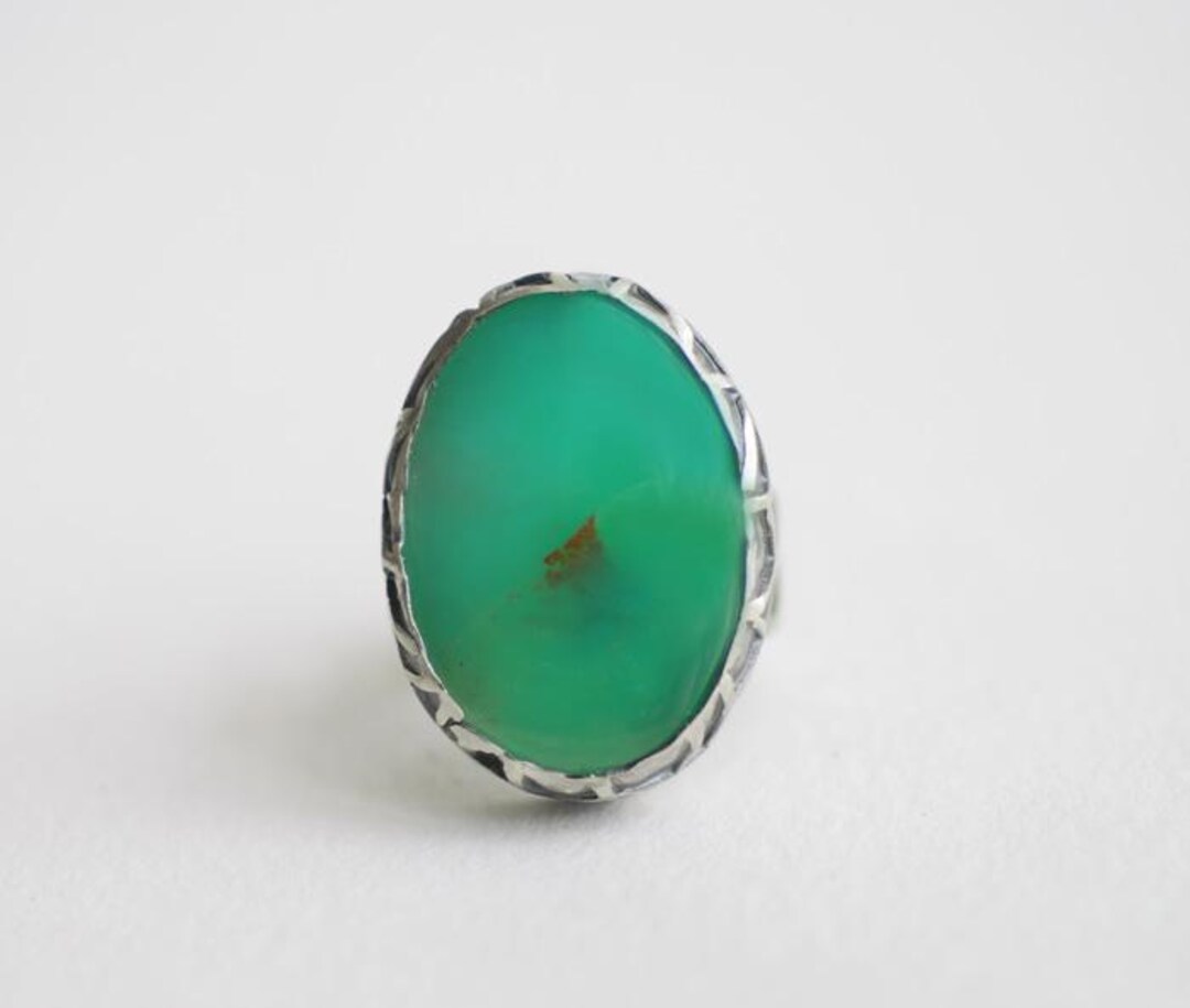 Shatter, Chrysoprase Ring, Glowing Green Statement Ring, Geometric Ring ...