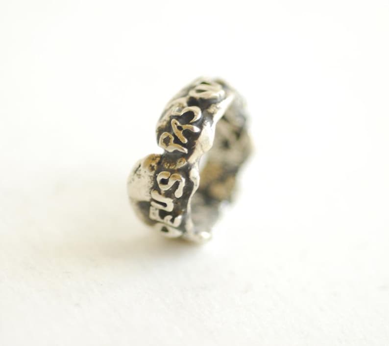 Deus Pascit Corvus Ring, Latin Quote Jewelry, Raven, Faith Jewelry ...
