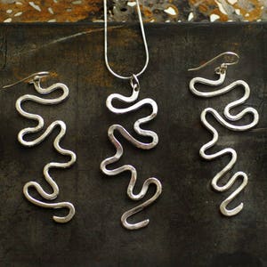 Abstract Wearable Art Pendant, Sterling Silver, Minimalist Jewelry ...