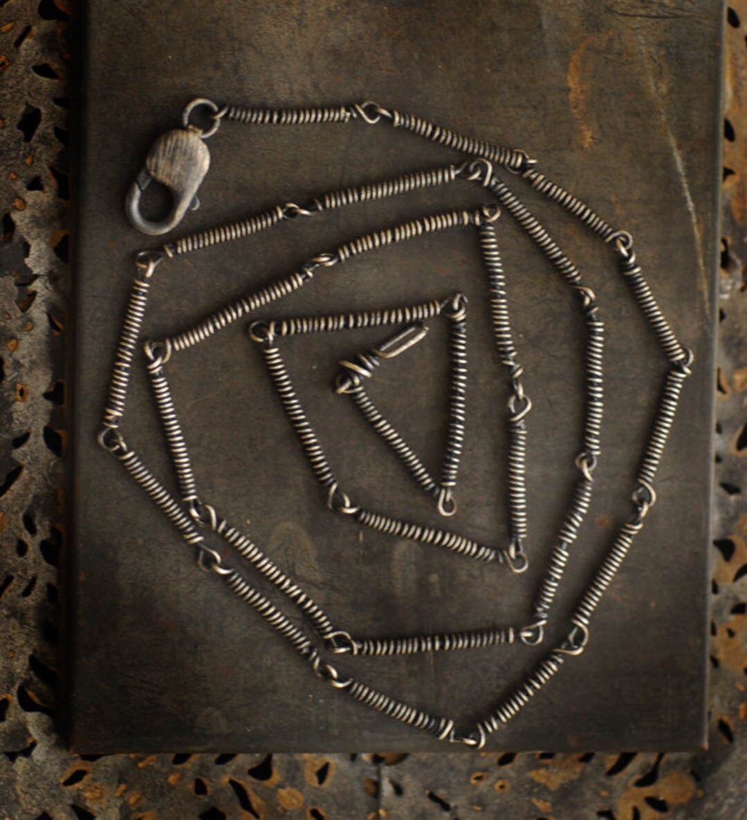 Hand Wrought Sterling Silver Zebra Chain: Textural Artisan Necklace - Etsy