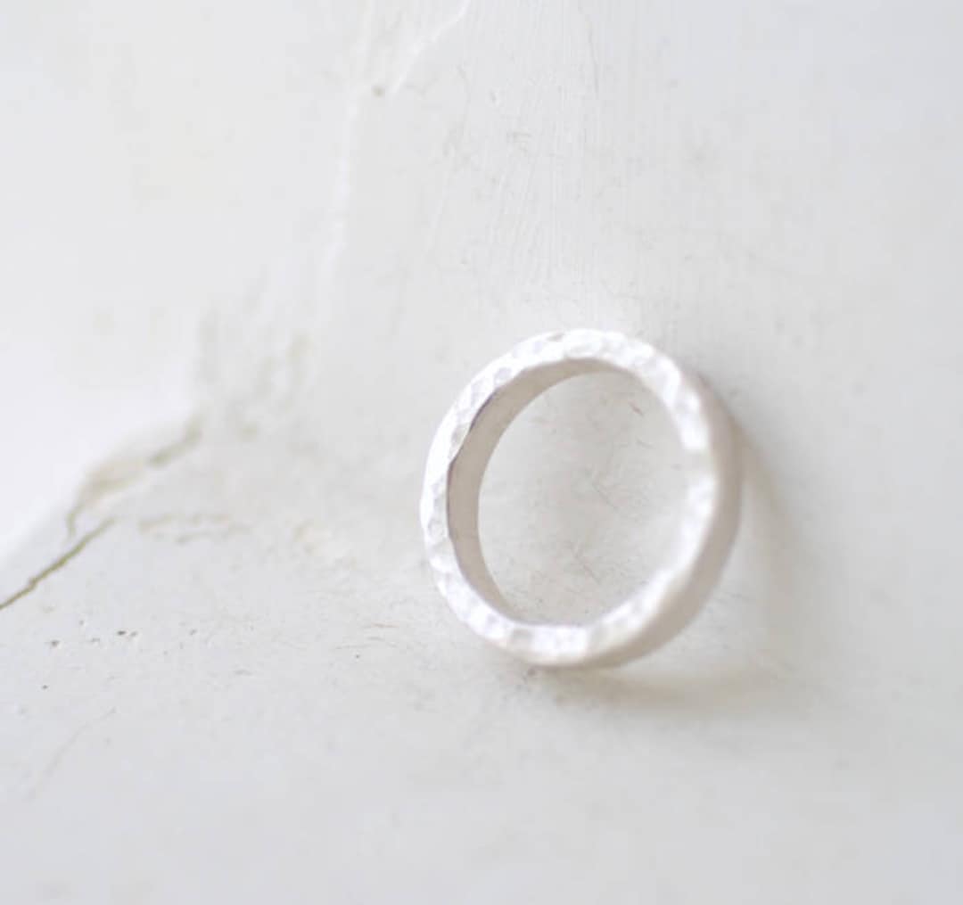 Silver Wedding Band, Sterling Silver Ring, Texture Hammered Design ...