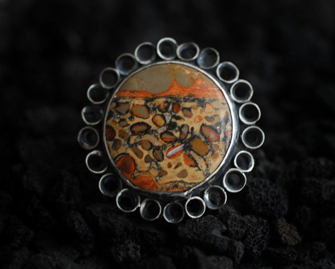 Conservation, Peanut Jasper Ring, Landscape Jasper Ring, Round Ring ...