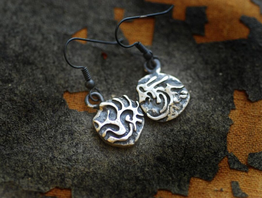 Dragon Fire Earrings, Sterling Silver Artisan Jewelry, Unique Wearable ...