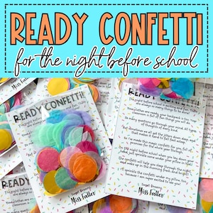Ready Confetti Gift Tag | Night Before School | Meet the Teacher | Open ...