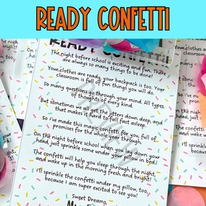 Ready Confetti Gift Tag | Night Before School | Meet the Teacher | Open ...
