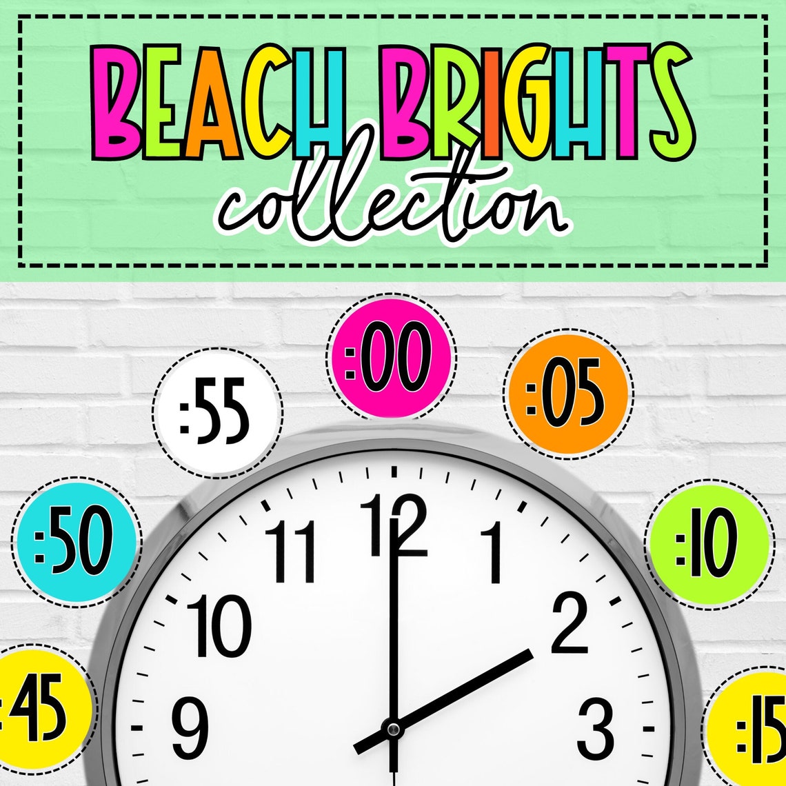 Clock Labels Tropical Bright Vibrant Classroom Decor Printables Teacher ...