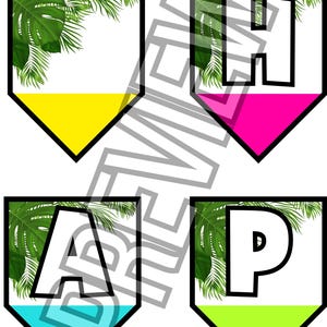 Birthday Board Tropical Bright Vibrant Classroom Decor Printables ...
