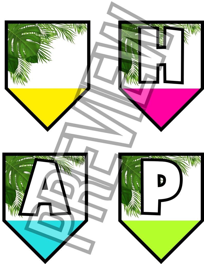 Birthday Board Tropical Bright Vibrant Classroom Decor Printables ...