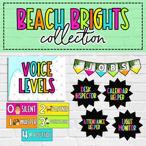 Tropical Bright Vibrant Classroom Decor Bundle Decor Pack Printables ...