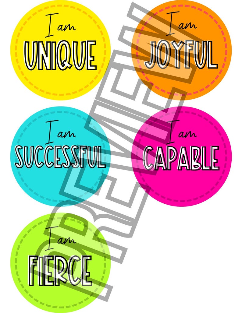 Affirmation Station Tropical Bright Vibrant Classroom Decor Printables ...