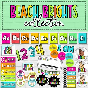Voice Levels Display Tropical Bright Vibrant Classroom Decor Printables ...