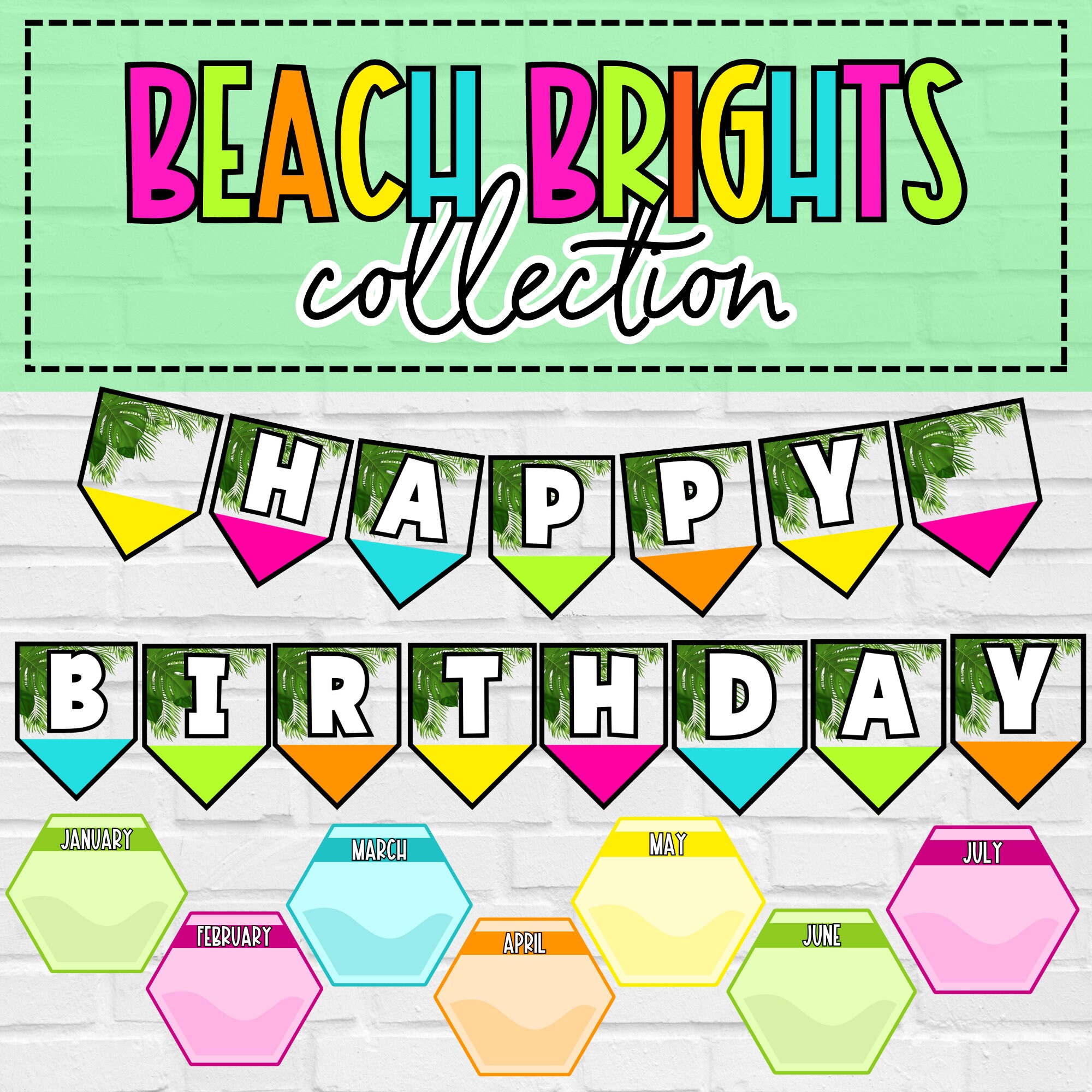 Tropical Bright Vibrant Classroom Decor Bundle Decor Pack Printables ...