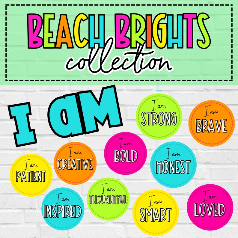 Tropical Bright Vibrant Classroom Decor Bundle Decor Pack Printables ...