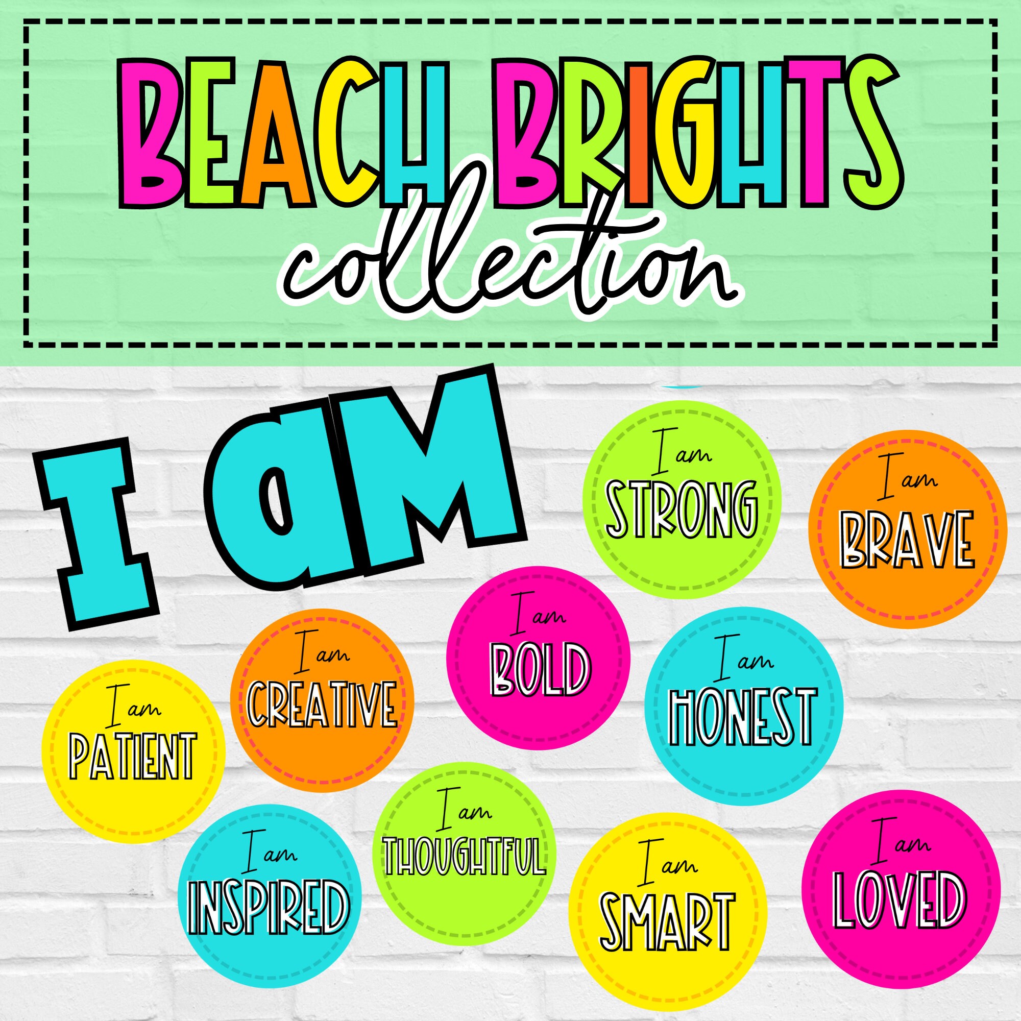 Tropical Bright Vibrant Classroom Decor Bundle Decor Pack Printables ...