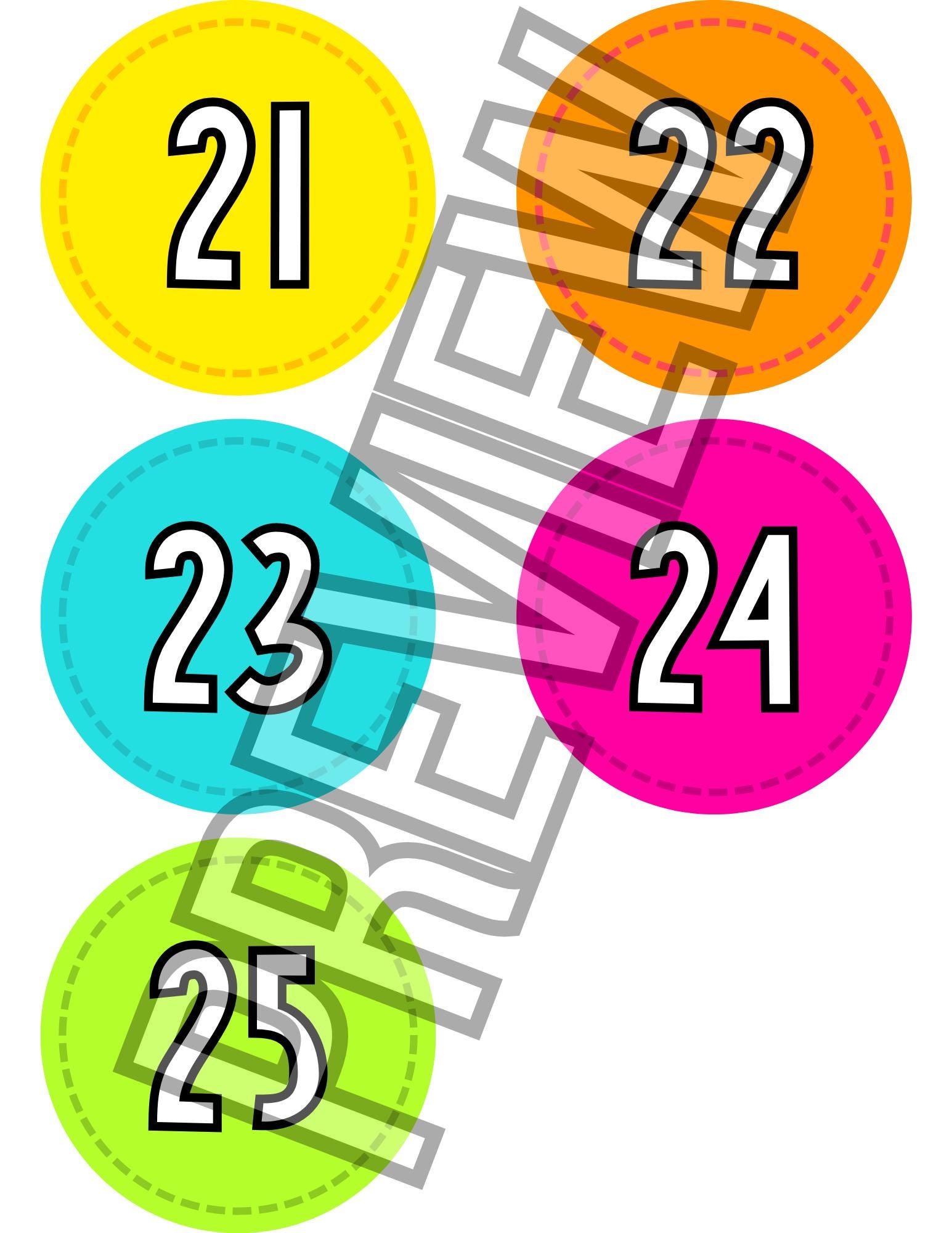 Numbers 1-30 Tropical Bright Vibrant Classroom Decor Printables Teacher ...