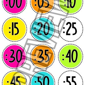 Clock Labels Tropical Bright Vibrant Classroom Decor Printables Teacher ...
