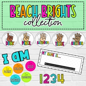 Tropical Bright Vibrant Classroom Decor Bundle Decor Pack Printables ...