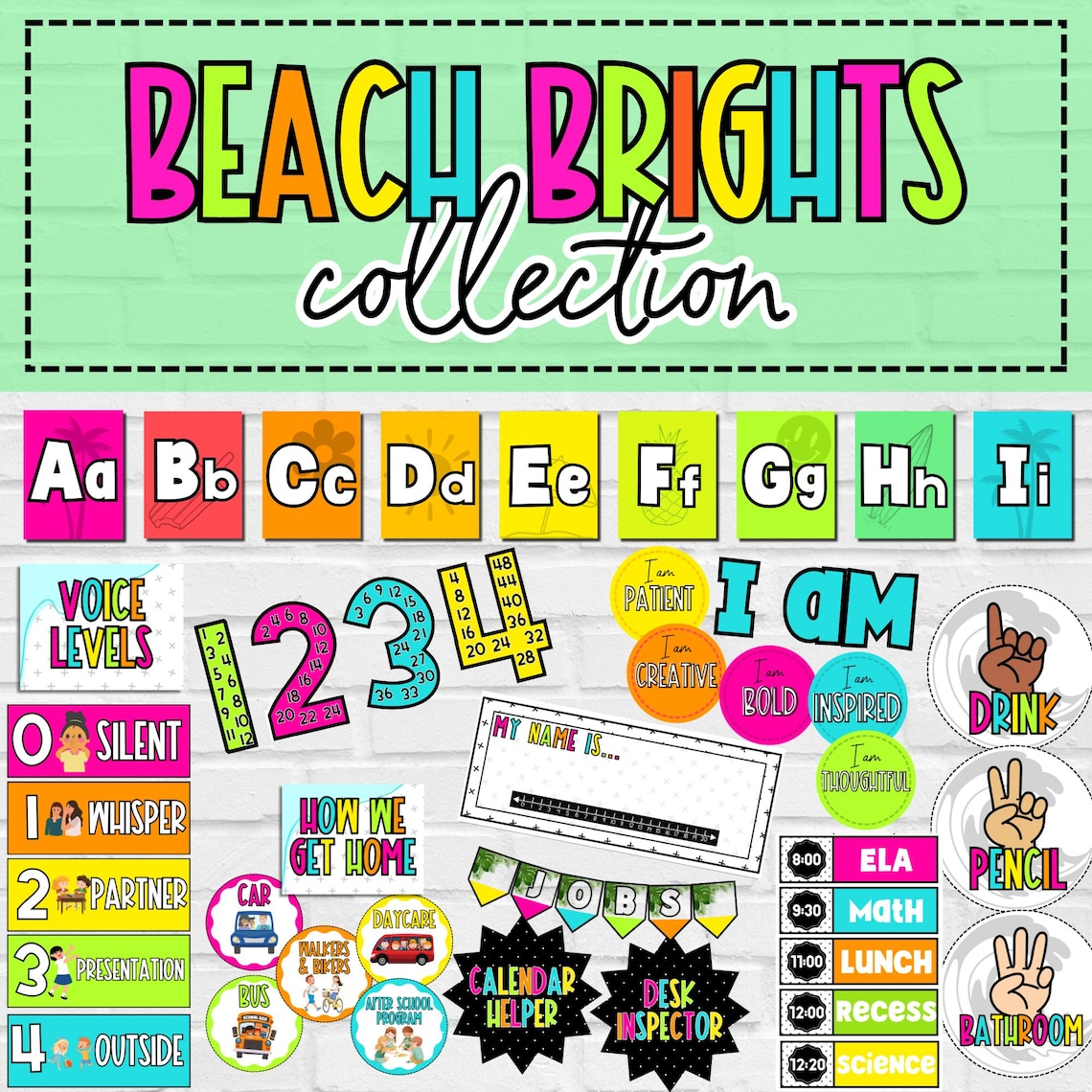 Affirmation Station Tropical Bright Vibrant Classroom Decor Printables ...