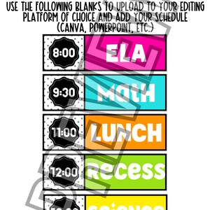 Class Schedule Cards Tropical Bright Vibrant Classroom Decor Printables ...