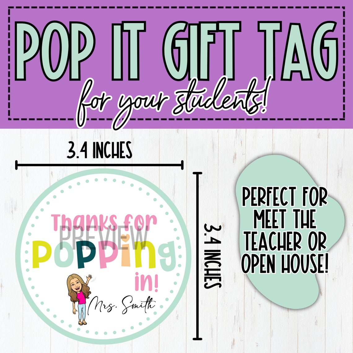 Meet the Teacher Gift Tags BUNDLE THREE Gift Tags Open House ...