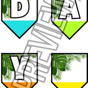 Birthday Board Tropical Bright Vibrant Classroom Decor Printables ...