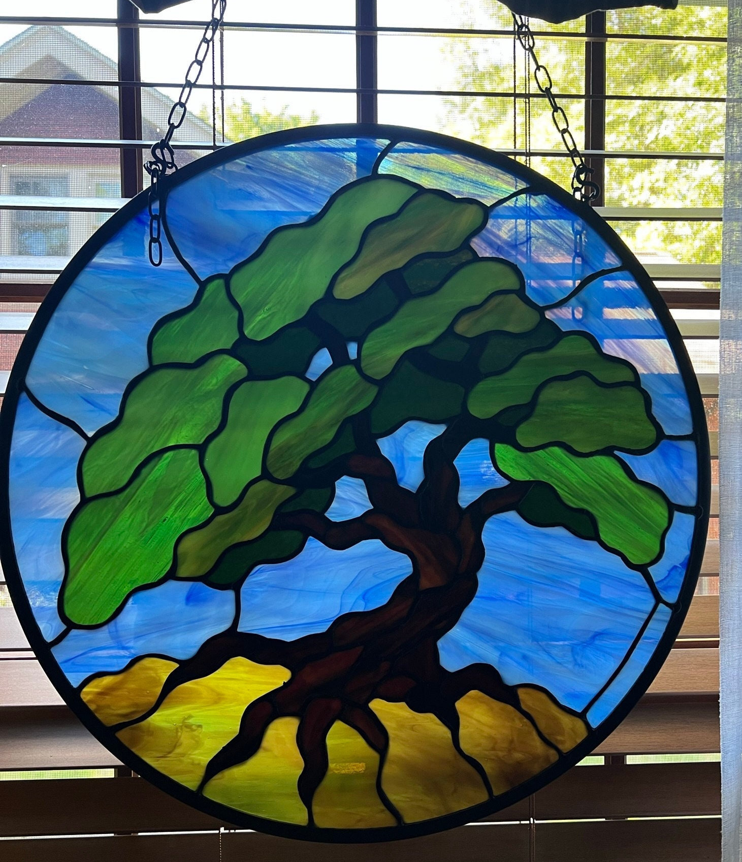 Tree of Life Stained Glass Panel - Etsy