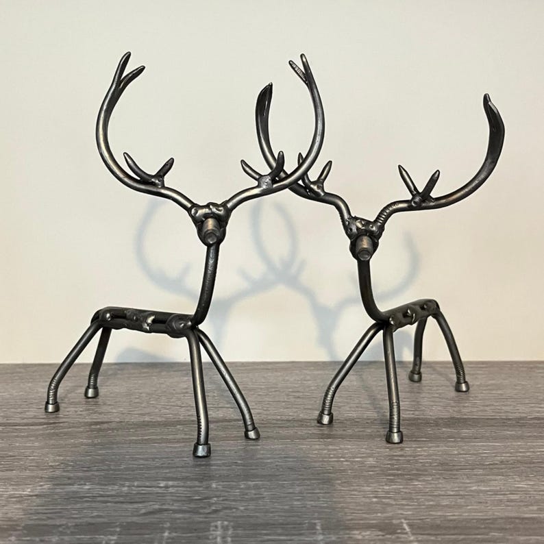 Reindeer Scrap Metal Sculpture Christmas Decor - Etsy